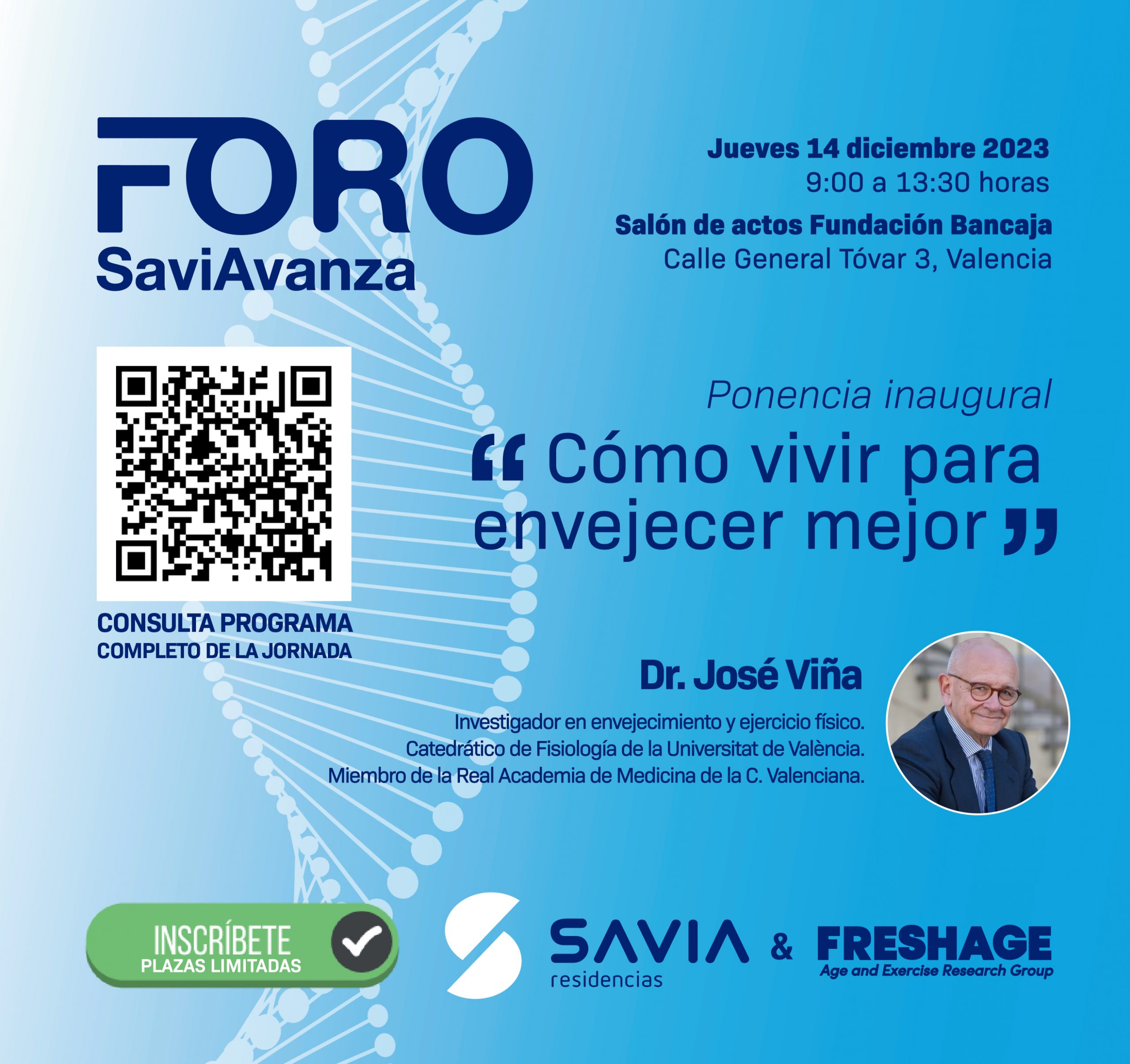 Programa Foro SaviAvanza - Cómo vivir para envejecer mejor - SAVIA